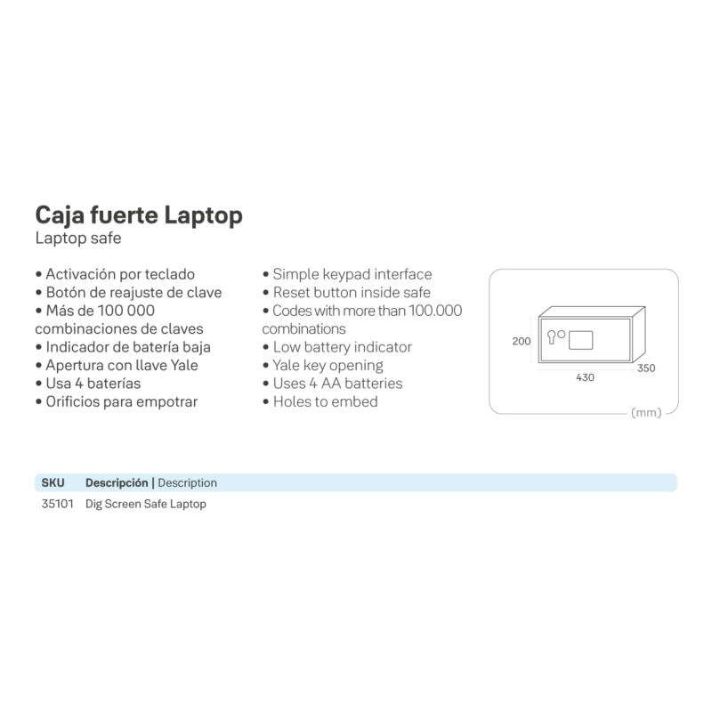 Caja fuerte laptop - Yale Ecuador